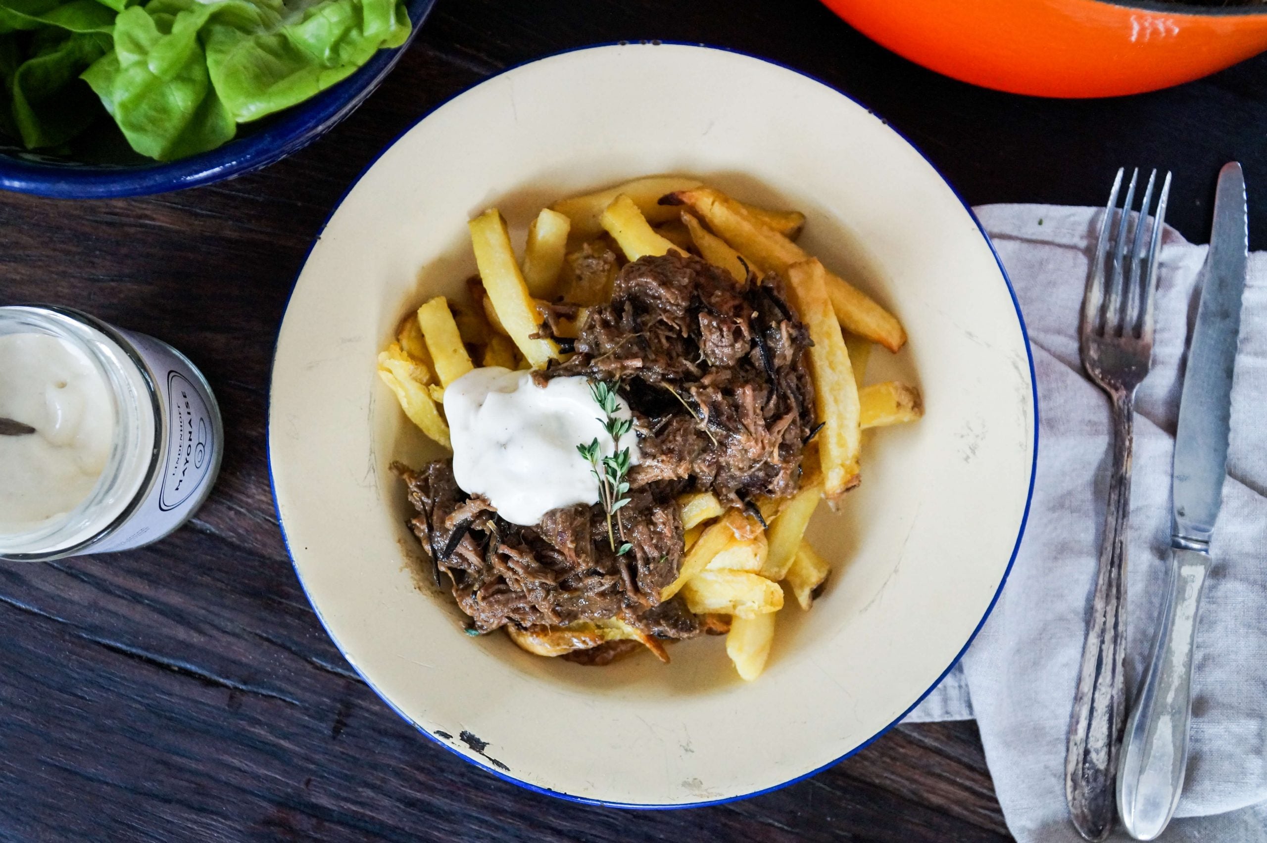Patatje stoofvlees met groene salade – Lindenhoff.nl